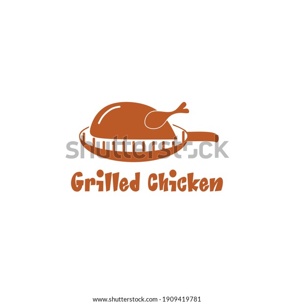 Grilled Chicken Logo Design Simple Templates 库存矢量图（免版税）1909419781 ...