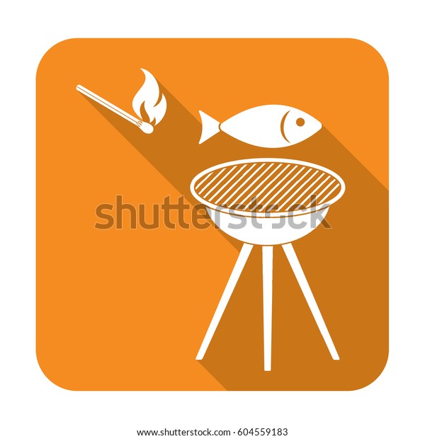Grilled Fish Icon Vector Illustration Stock Vector (Royalty Free ...