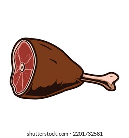 Grilled Meat Leg Vector Illustration Stock Vector (Royalty Free ...