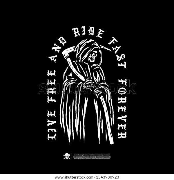 Grim Reaper Design Printing On Tshirts Stock Vector (Royalty Free ...