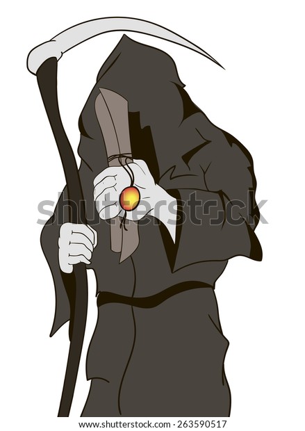 Grim Reaper Letter Stock Vector (Royalty Free) 263590517 | Shutterstock
