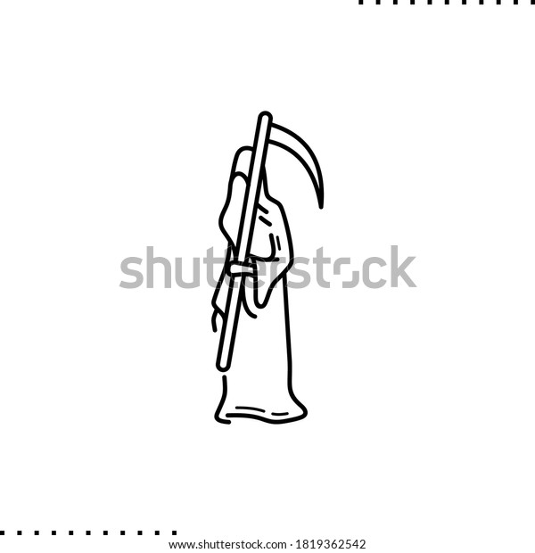 Grim Reaper Personification Death Form Cloaked Stock Vector (Royalty ...