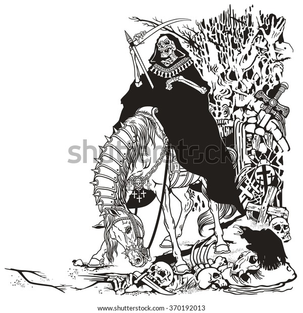 Grim Reaper Symbol Death Time Sitting Stock Vector (Royalty Free ...