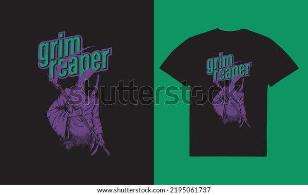 Grim Reaper T Shirt Design Stock Vector (Royalty Free) 2195061737 ...