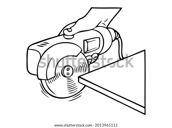 Grinding Line Vector Illustrationisolated On White Stock Vector ...