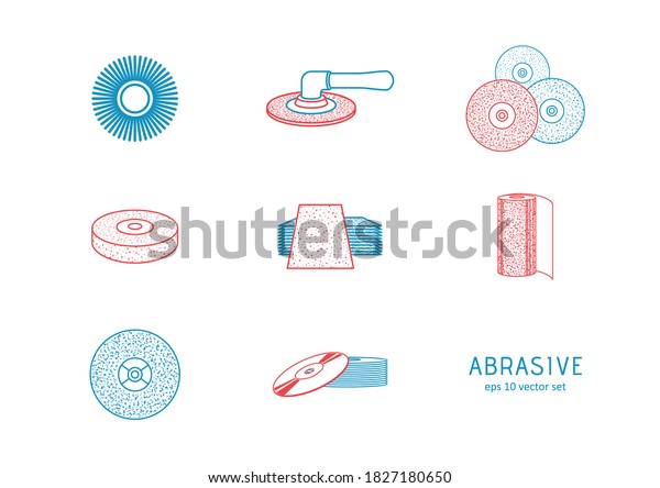 Grinding Polishing Vector Icons Set On Stock Vector (Royalty Free ...