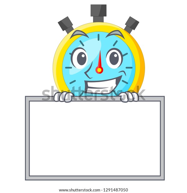 Grinning Board Stopwatch Cartoon Shape Funny Stock Vector (Royalty Free ...
