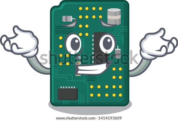 Grinning Circuit Board Pcb Cartoon Shape Stock Vector (Royalty Free ...