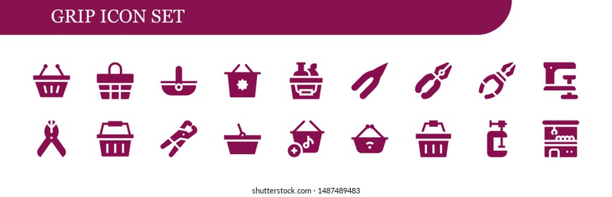 Grip Icon Set 18 Filled Grip Stock Vector (Royalty Free) 1487489483 ...