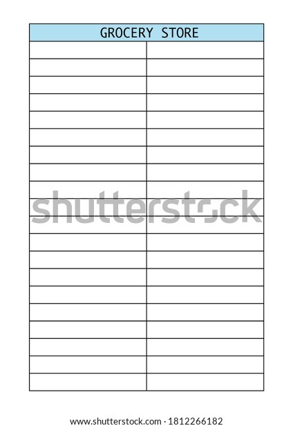 Grocery Store List Planner Page A4 Stock Vector (Royalty Free) 1812266182