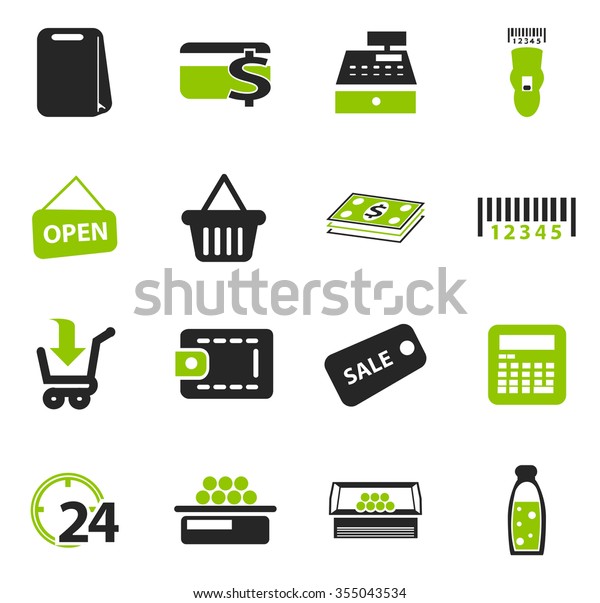 Grocery Store Symbol Web Icons Stock Vector (Royalty Free) 355043534 ...