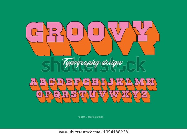 Groovy 70s Style Typography Design Vector Stock Vector (Royalty Free ...