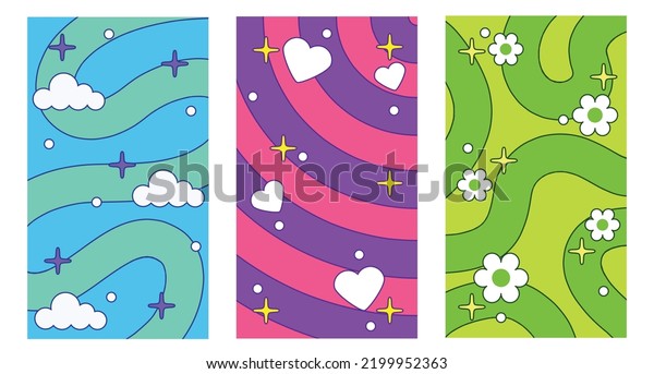 Groovy Background Easy Editable Color Social Stock Vector (Royalty Free ...