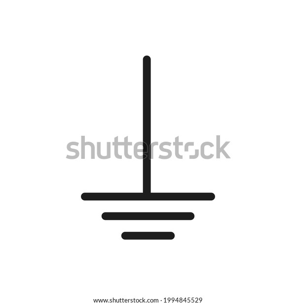 Ground Icon Sign Electrical Symbol Isolated Stock Vector (Royalty Free ...