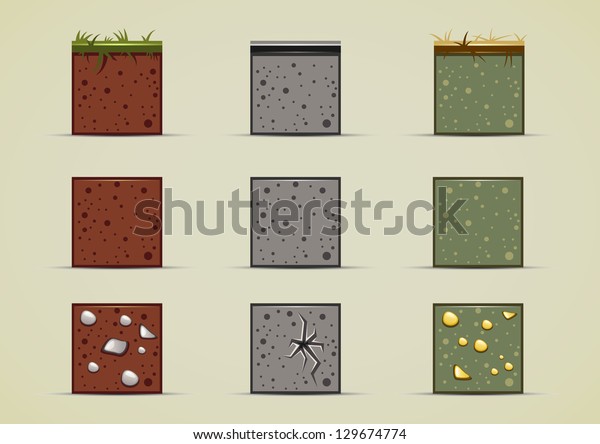 Ground Sprites Collection : image vectorielle de stock (libre de droits ...