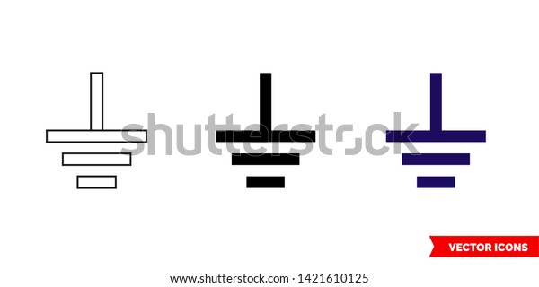 Ground Symbol Icon 3 Types Color: vector de stock (libre de regalías ...