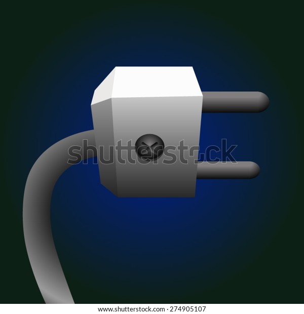 Grounded Power Plug Two Prongs White Stock Vector (Royalty Free ...