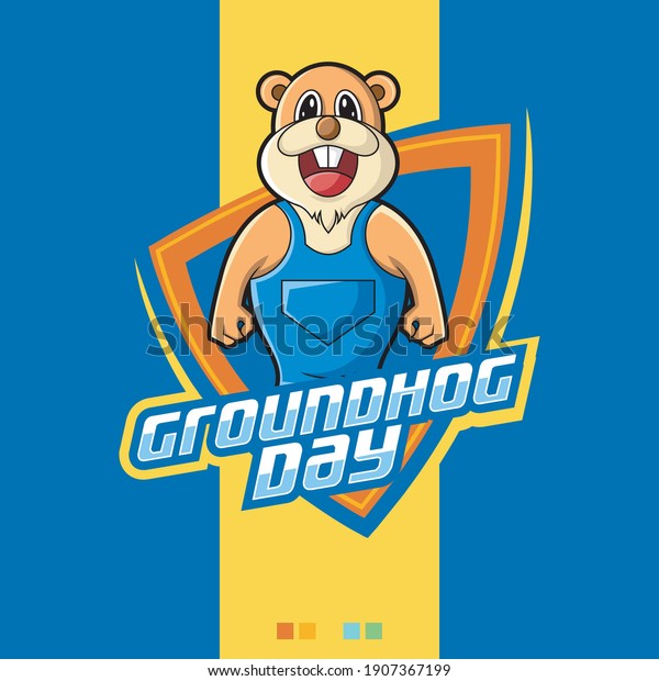 Groundhog Mascot Vector Illustration Animal Mascot Stock Vector ...