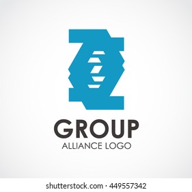 Group Alliance Rectangle Abstract Vector Logo Stock Vector (Royalty ...