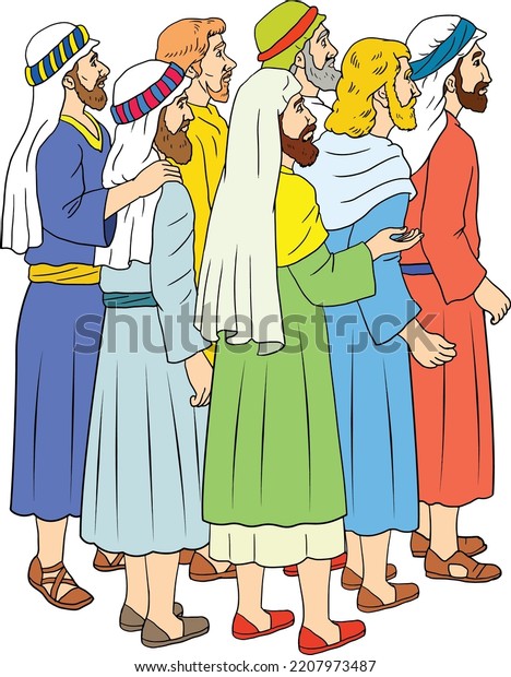 Group Arab People Standing Stock Vector (Royalty Free) 2207973487 ...