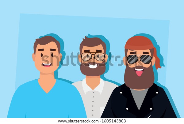 Group Big Men Characters Vector Illustration Stock Vector (Royalty Free ...