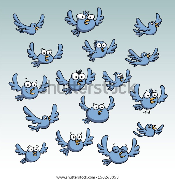 Group Birds Flying Vector Illustration Stock Vector (Royalty Free ...