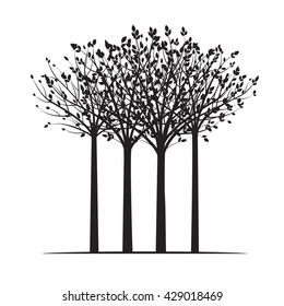 Group Black Trees Vector Illustration Stock Vector (Royalty Free ...