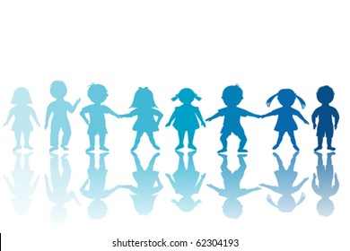 어린이 실루엣 스톡 벡터(로열티 프리) 7835608 | Shutterstock