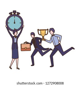 Concept Time People Run Clock Stock Vector (Royalty Free) 1345187180