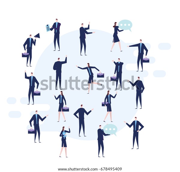 Group Business Office People Vector Illustration Stock Vector (Royalty ...