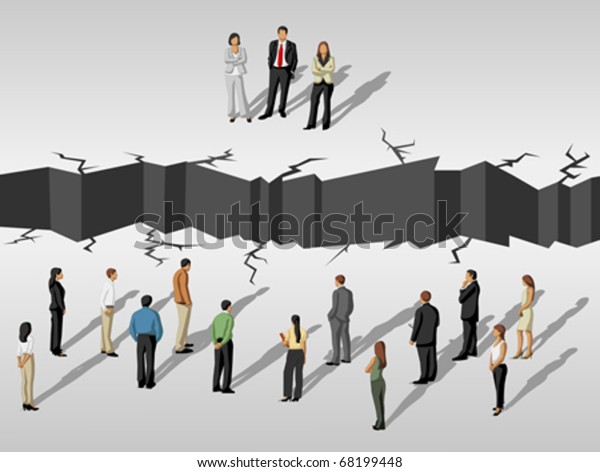 Group Business People Separated By Cracked Stock Vector (Royalty Free ...