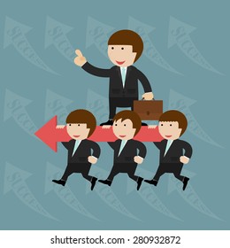 Group Businessman Running Same Direction Stock Vector (Royalty Free ...