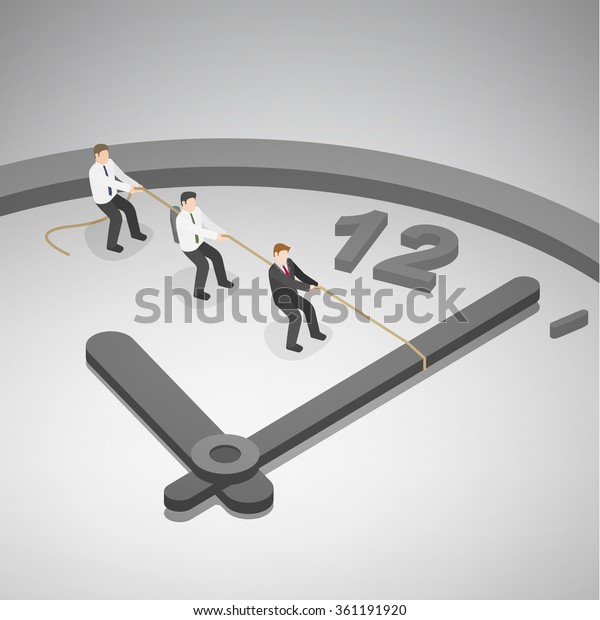 Group Businessman Trying Turn Back Time Stock Vector (Royalty Free ...