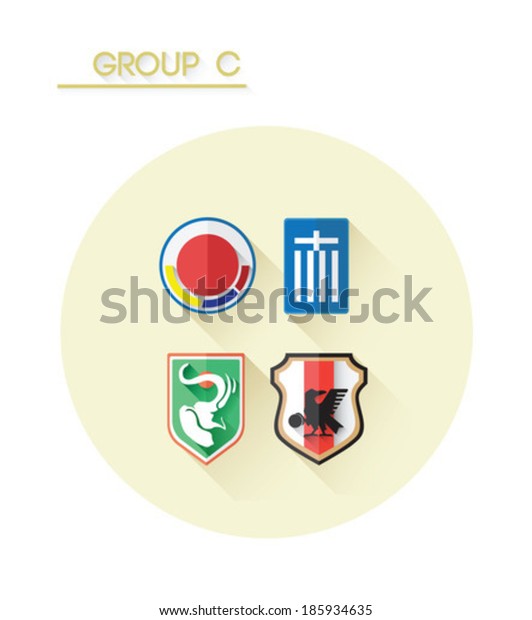 Group C Country Crests On White Stock Vector (Royalty Free) 185934635 ...
