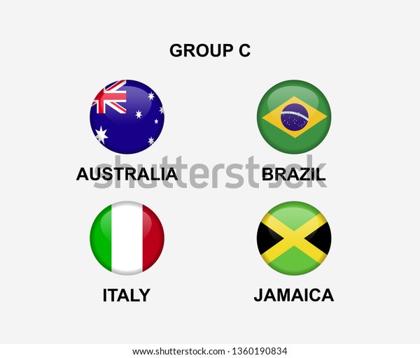 Group C Nation Flag Badge Icon Stock Vector (Royalty Free) 1360190834 ...