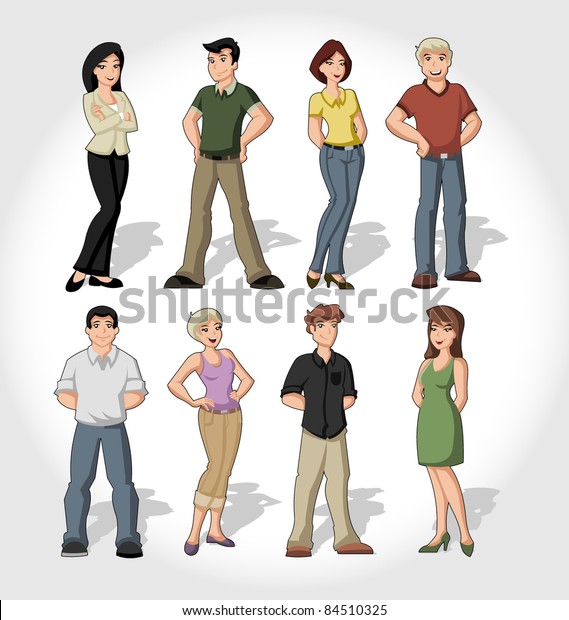 Group Cartoon People Stock Vector (Royalty Free) 84510325