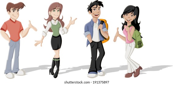 Group Cartoon Young People Teenagers 库存矢量图(免版税)191375897 | Shutterstock Group Cartoon Young People Teenagers 库存矢量图(免版税)191375897 | Shutterstock