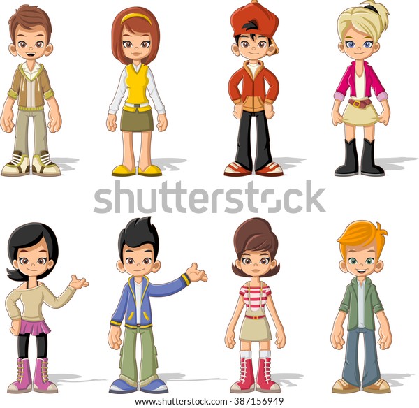 Group Cartoon Young People Teenagers Stock Vector (Royalty Free) 387156949 Group Cartoon Young People Teenagers Stock Vector (Royalty Free) 387156949