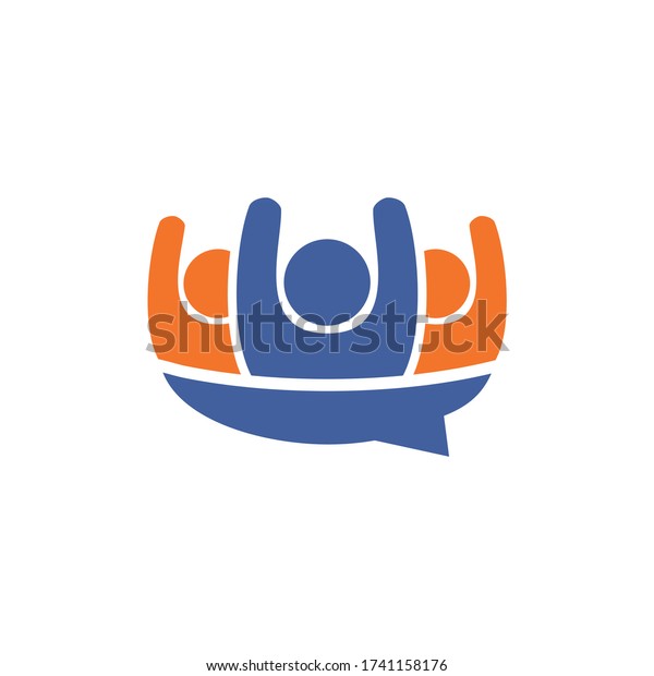 Group Chat Messaging Icon Happy Crowd Stock Vector (Royalty Free ...