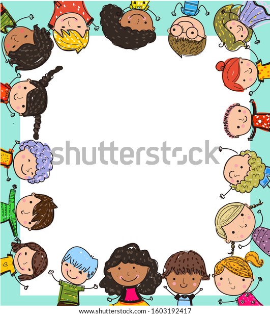 Group Children Sketch Stock Vector (Royalty Free) 1603192417 | Shutterstock