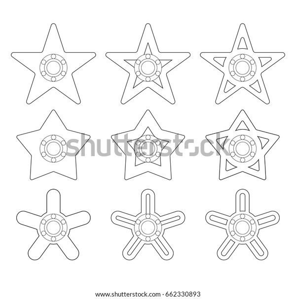 Group Different Shapes Spinners Fidget Spinners Stock Vector (Royalty ...
