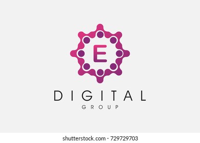 Group Dots Letter E Digital Letter Stock Vector (Royalty Free ...