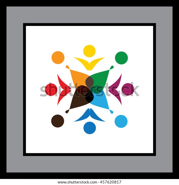 Group Eight People Circle Logo Icon Stock Vector (Royalty Free ...
