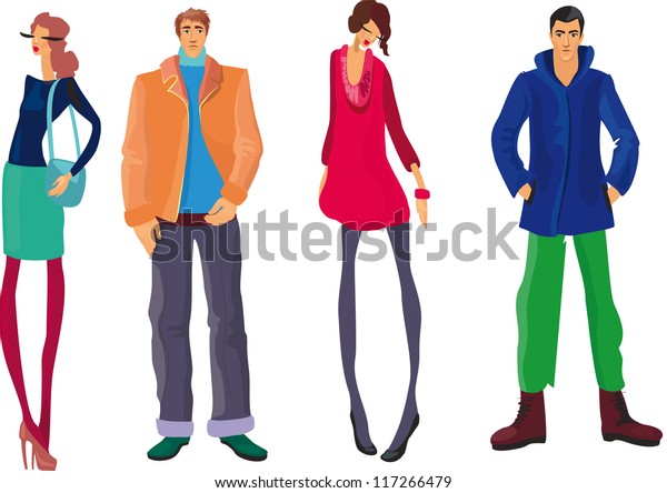 Group Fashion Cartoon Young People Stock Vector (Royalty Free ... Group Fashion Cartoon Young People Stock Vector (Royalty Free ...