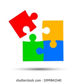 Puzzle Icon Colorful Isolated On White Stock Vector (Royalty Free ...