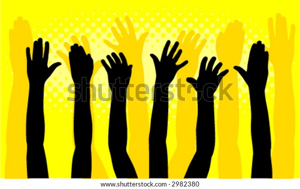 Group Hands Raised Color Can Be Stock Vector (Royalty Free) 2982380 ...