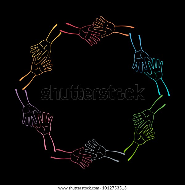 Group Hands Together Vector Illustration Stock Vector (Royalty Free ...
