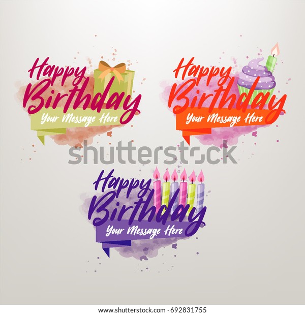 Group Happy Birthday Typography Vector Design Stock Vector (Royalty ...