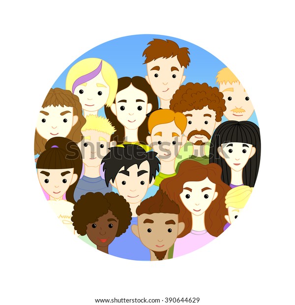 Group International Different People Cartoon Characters: vector de ...