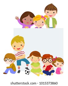 Group Kids Banner Stock Vector (Royalty Free) 1015373860 | Shutterstock